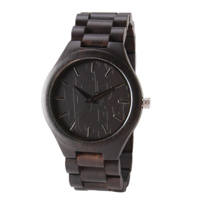 China Portable Bamboo Wrist Watch , Black Walnut Wood Quartz Movement Watch Handcrafted for sale