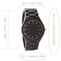 China Portable Bamboo Wrist Watch , Black Walnut Wood Quartz Movement Watch Handcrafted for sale