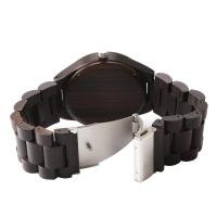 China Portable Bamboo Wrist Watch , Black Walnut Wood Quartz Movement Watch Handcrafted for sale
