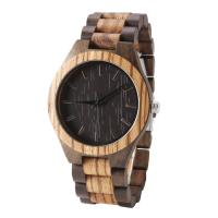 China Wooden Strap Most Accurate Quartz Watch  Oem Logo Handmade Round Case Shape for sale