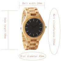 China Simple Style Wooden Quartz Watch Bamboo Band 0-3 ATM With Customized Color for sale