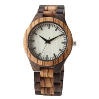 China Big Dial Most Accurate Quartz Watch Environmentally Friendly With All Wooden Band for sale