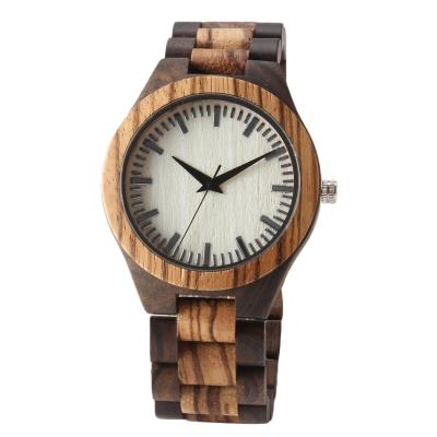 China Big Dial Most Accurate Quartz Watch Environmentally Friendly With All Wooden Band for sale
