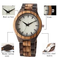 China Big Dial Most Accurate Quartz Watch Environmentally Friendly With All Wooden Band for sale
