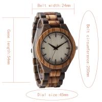China Big Dial Most Accurate Quartz Watch Environmentally Friendly With All Wooden Band for sale