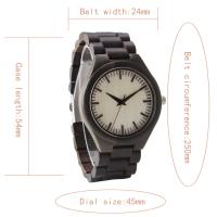 China Black Strap Wooden Quartz Watch Unisex Custom Own Logo With One Year Warranty for sale