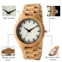 China Dropshipping Eco Friendly Bamboo Wrist Watch Engraved With Japan Quartz Movement for sale