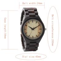 China Custom Wooden Quartz Watch Auto Date Portable Handcrafted Simple Design For Men for sale
