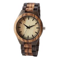China Zebra Analog Quartz Wooden Wrist Watch Lightweight Handmade Ce/Rohs Approval for sale