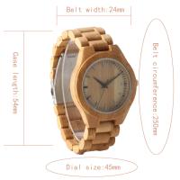 China Natural Wooden Quartz Watch , Auto Date Miyota Quartz Watch Portable Handcrafted for sale