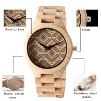 China Handcrafted Wrist Wooden Quartz Movement Watch Custom Logo High Durability For Gift for sale