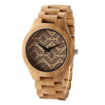 China 100% Bamboo Japan Movt Quartz Watch Stainless Steel Back 12 Month Guarantee for sale