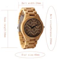 China 100% Bamboo Japan Movt Quartz Watch Stainless Steel Back 12 Month Guarantee for sale