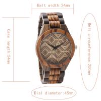 China Casual Natural Zebra Wooden Quartz Watch , Auto Date Miyota Quartz Watch OEM for sale