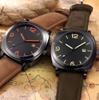 China 3ATM Style Quartz Stainless Steel Watch Japan Movement Genuine Leather Band for sale