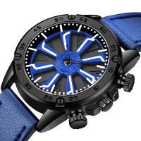 China 3ATM Leather Strap Quartz Watch Miyota Quartz Big Dial Wrist Watch For Men for sale