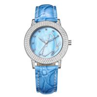 China 3ATM Blue Custom Full Diamond Women Watch for sale
