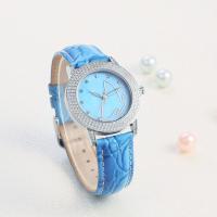 China 3ATM Blue Custom Full Diamond Women Watch for sale