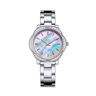 China Womens Fashion Diamond Watch Mother Of Pearl Face Style for sale