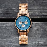 China Zebra Strap 3ATM RHOS Wooden VD53 Movement Quartz Watch for sale