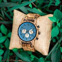 China Zebra Strap 3ATM RHOS Wooden VD53 Movement Quartz Watch for sale