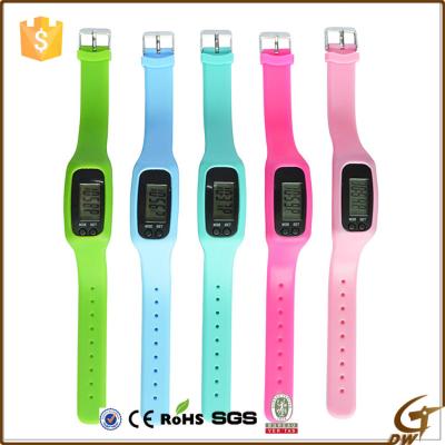 China ROHS Silicone Pedometer 1ATM LED Digital Watch Sport for sale