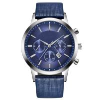 China Chronograph Movement 30m Waterproof Leather Quartz Watch SGS for sale