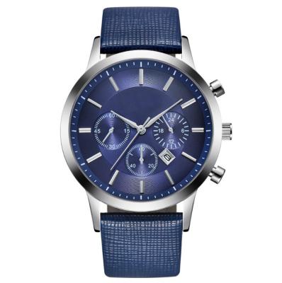 China Chronograph Movement 30m Waterproof Leather Quartz Watch SGS for sale