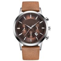 China Chronograph Movement 30m Waterproof Leather Quartz Watch SGS for sale