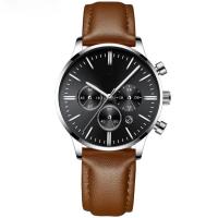 China Leather IP plating VD35 chronograph Mens Quartz Watch RHOS for sale