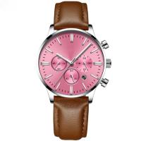 China Leather IP plating VD35 chronograph Mens Quartz Watch RHOS for sale