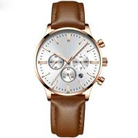 China Leather IP plating VD35 chronograph Mens Quartz Watch RHOS for sale