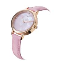 China Colorful MOP Leather Strap Quartz Watch Flower Dial Minimalist Swiss Watch for sale