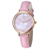 China Colorful MOP Leather Strap Quartz Watch Flower Dial Minimalist Swiss Watch for sale