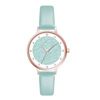 China Luxury Leather Strap Diamond Women Quartz Watches Water Resistant 3 ATM for sale