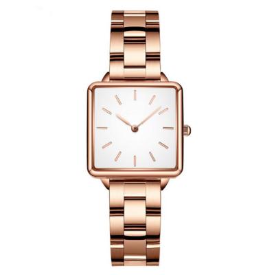 China Women 3ATM Square Quartz Stainless Steel Watch Water Resistant for sale