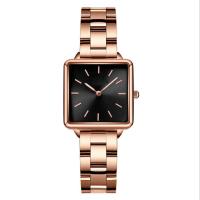 China Women 3ATM Square Quartz Stainless Steel Watch Water Resistant for sale