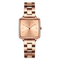 China Women 3ATM Square Quartz Stainless Steel Watch Water Resistant for sale