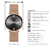 China Womens Fashion Watch Rose Gold Stainless Steel Quartz Watch for sale