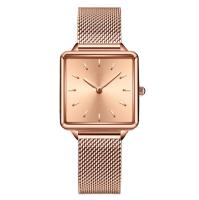 China Women 3ATM Square Quartz Stainless Steel Watch Water Resistant for sale