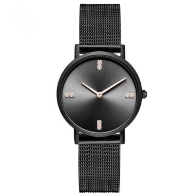 China Quick Release Mesh Band Quartz Stainless Steel Watch PVD Black Water Resistant for sale