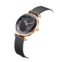 China PVD Plated All Black Fashion Lady Watch Mesh Band Alloy Quartz Watch For Women for sale