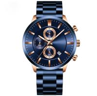 China Mens Japan Movt Watch Stainless Steel Back PVD Plated Calendar Wrist Watch for sale