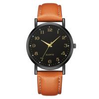 China Leather Band Men Minimalist Waterproof Watch Zinc Alloy Material for sale