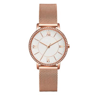 China ODM OEM Logo Womens Fashion Watch Mesh Band IP Rose Gold Color for sale