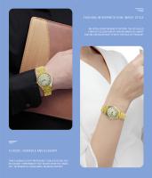 China Gold Quartz Japan Movt Brass Wrist Watch With Stainless Steel Clasp for sale
