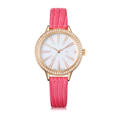 China Japan MIYOTA Leather Strap Quartz Watch Ladies Waterproof With Cech Stones for sale