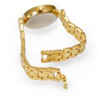 China PVD Gold Copper Wrist Watch Quartz Movement Ladies Diamond Watch for sale