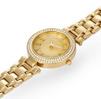 China PVD Gold Copper Wrist Watch Quartz Movement Ladies Diamond Watch for sale