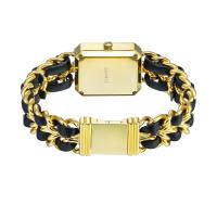 China High End Women Quartz Brass Wrist Watch PVD Gold Square Water Resistant for sale